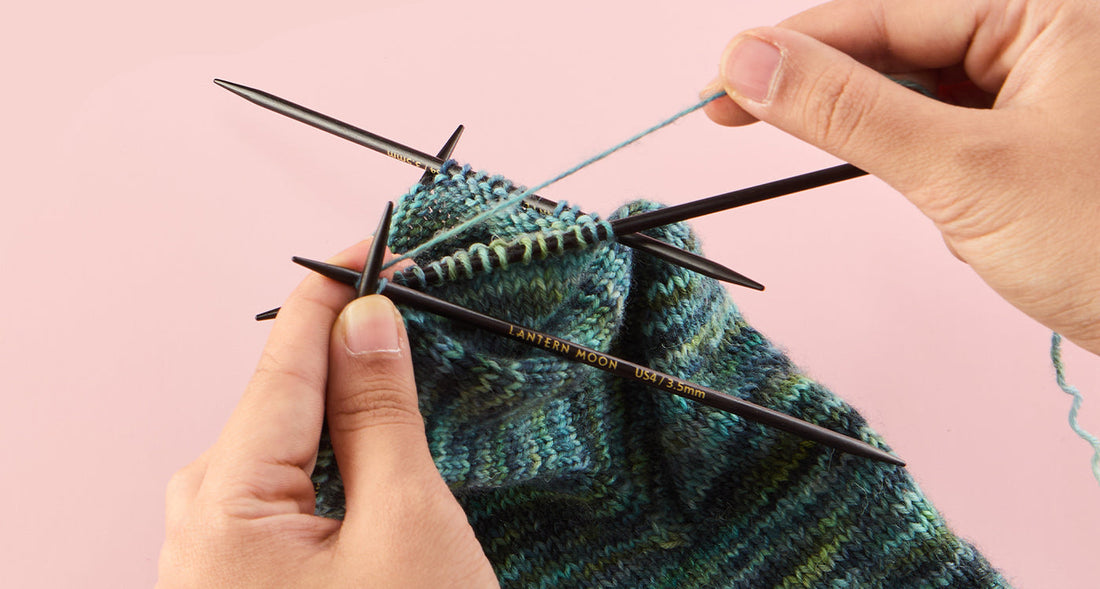 Sock Knitting Stitches with Double Pointed Needles | Lantern Moon